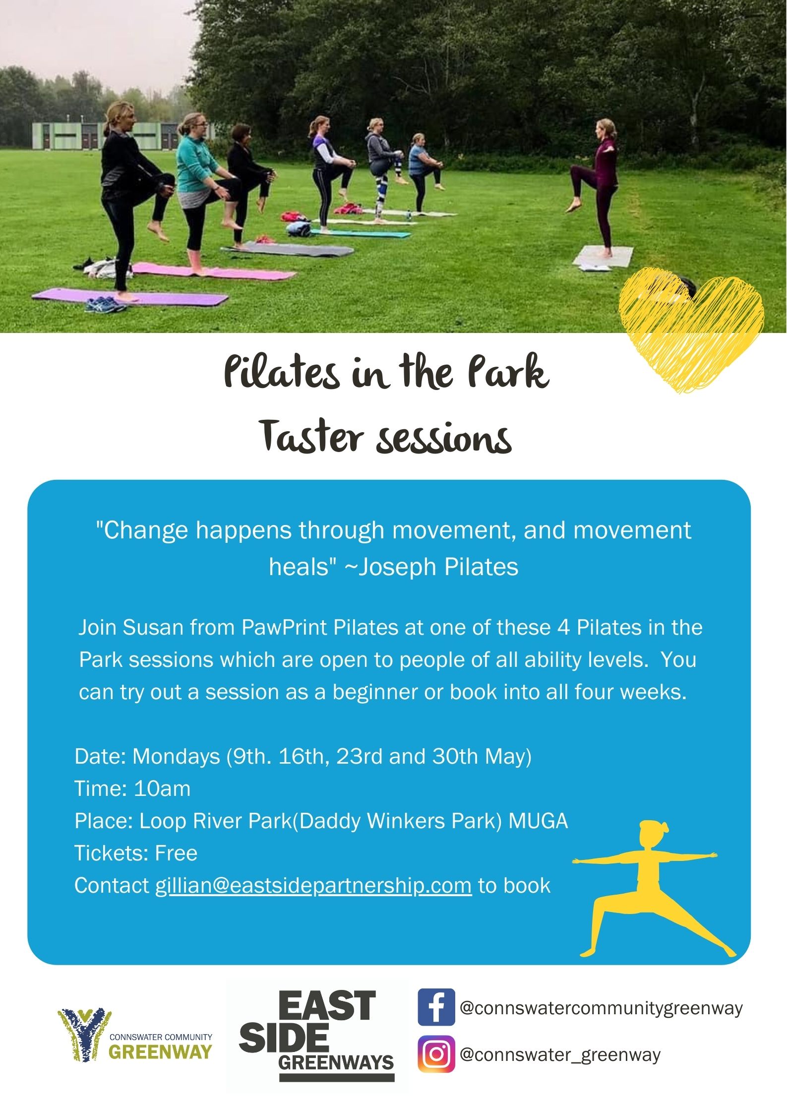 Pilates in the Park Taster Sessions – EastSide Greenways